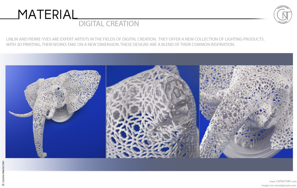 Digital Creation 3D Printed Animal Lace glossy white