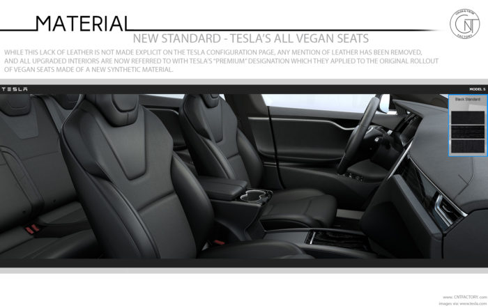 New Standard Teslas Vegan Seats Automotive Color Trim