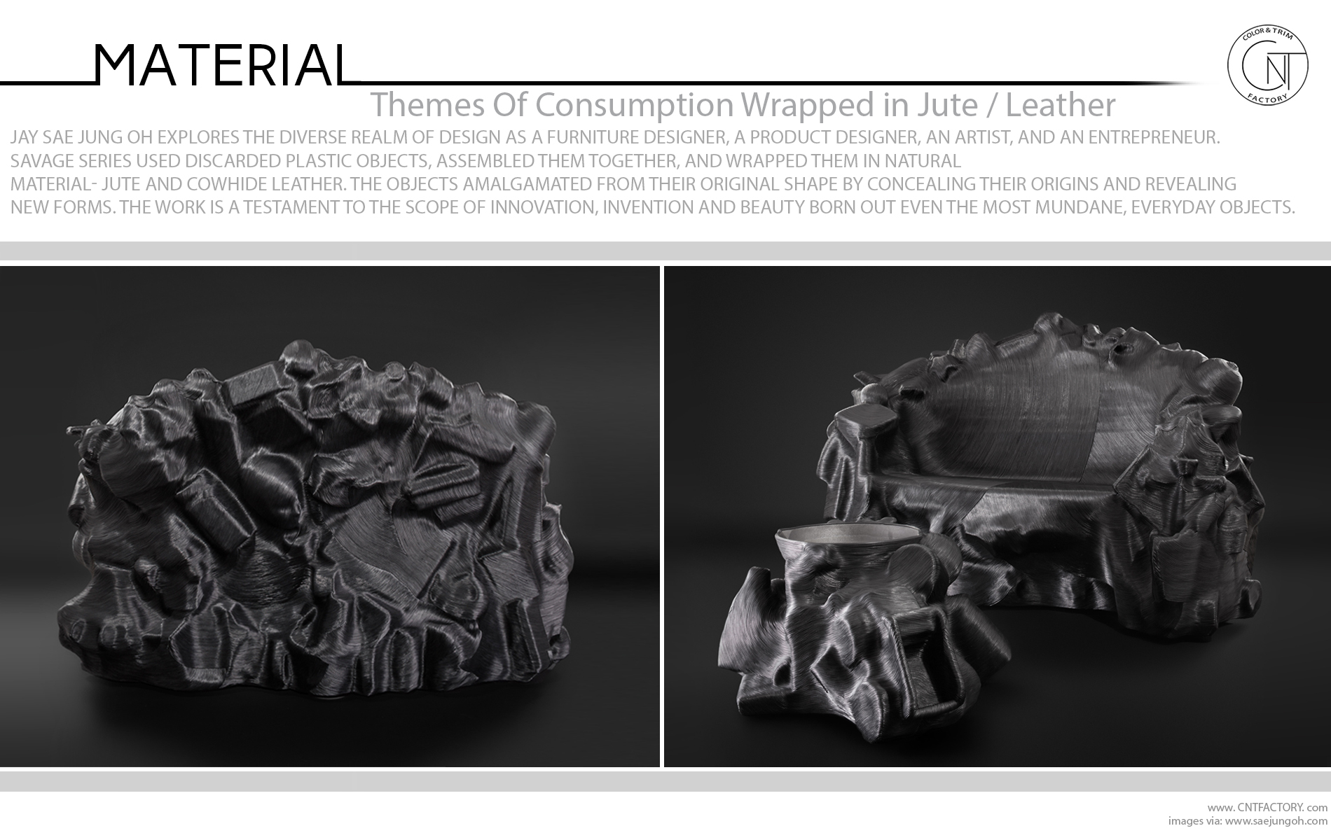 Themes Of Consumption Wrapped in Jute Leather Automotive Color Trim