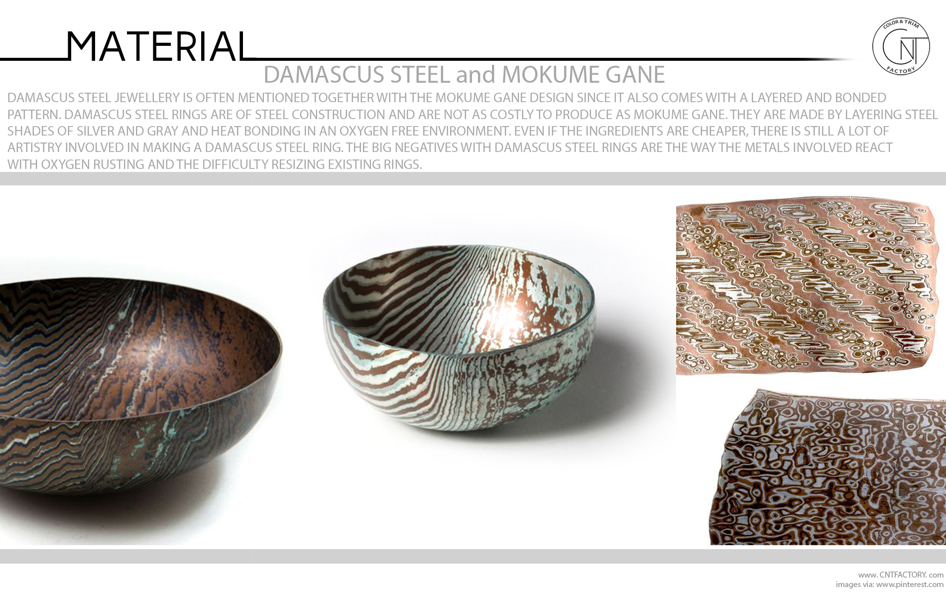 3D Printed Damascus Steel Mokume Gane Automotive Color Trim