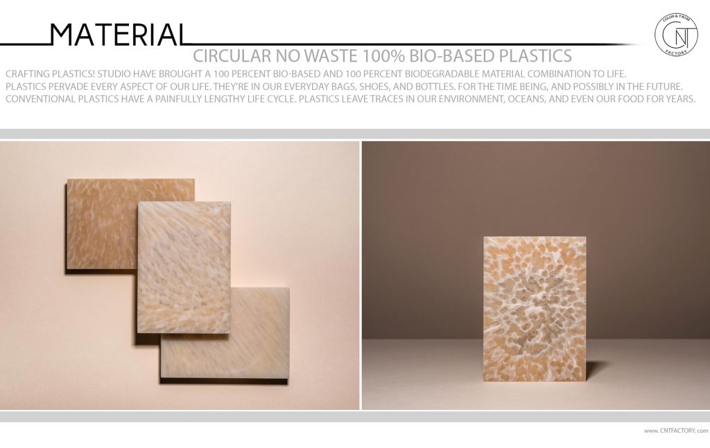 Circular No Waste 100% Bio-based Plastics Color Trim Design Materials