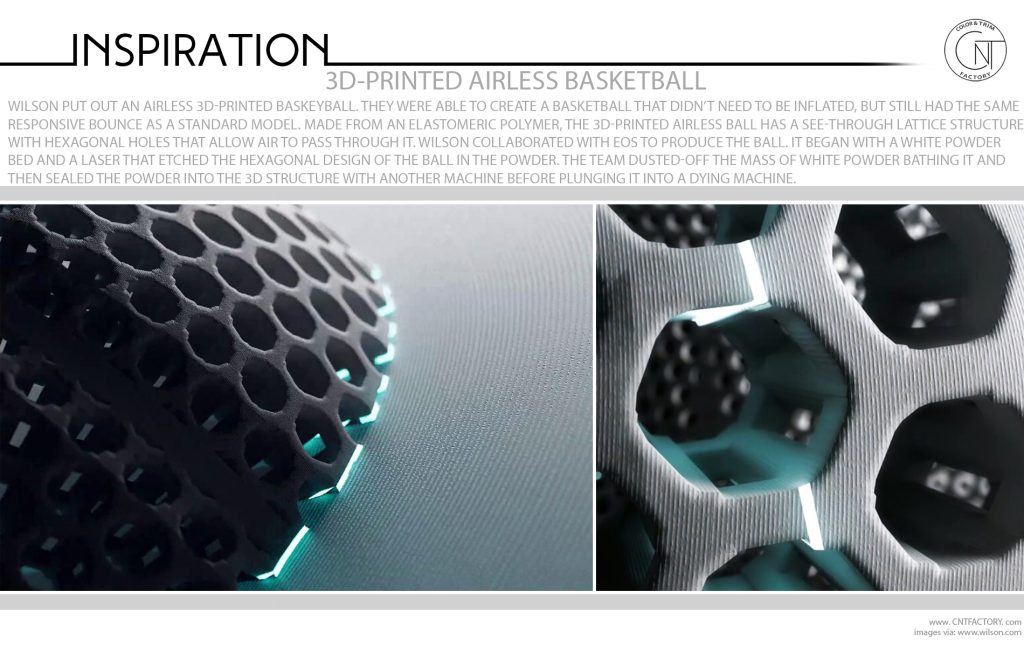Quiet Bounce 3D Printed Airless Basketball - Size 7 Honeycomb Design ...